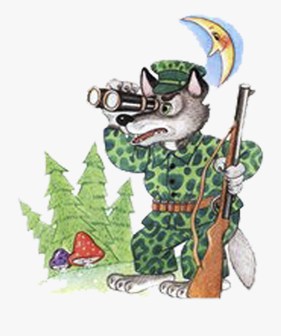Wolf With Gun Png - Cartoon , Free Transparent Clipart - ClipartKey