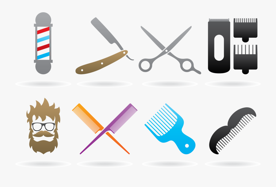 Comb Scissors Logo Barbershop - Barbershop Tools Logo , Free ...