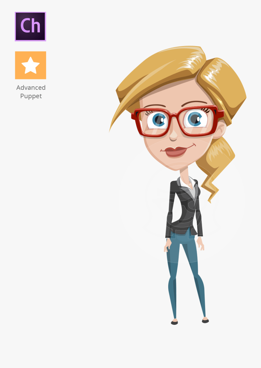 Pam The Lucky Charm - Blonde Woman With Glasses Clipart , Free ...