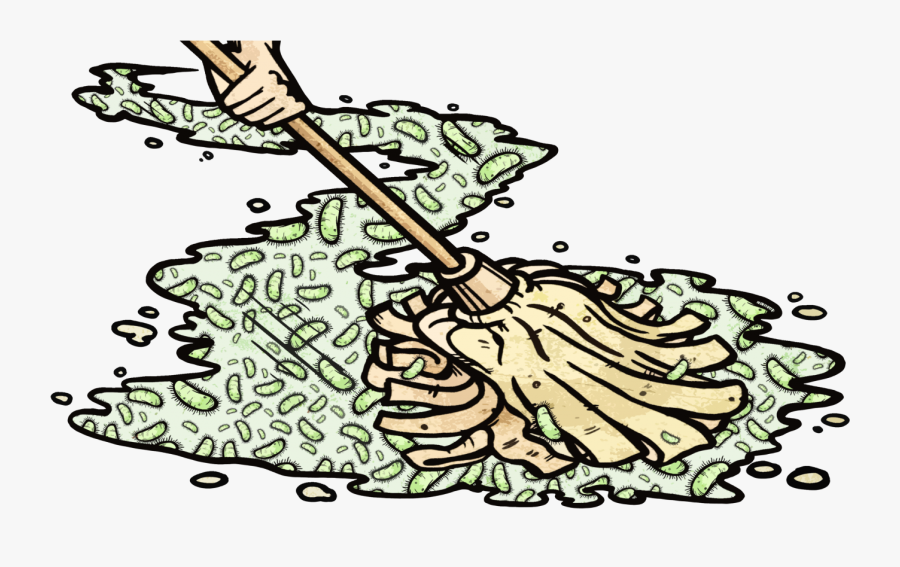 Mop Spreading Bacteria , Free Transparent Clipart - ClipartKey