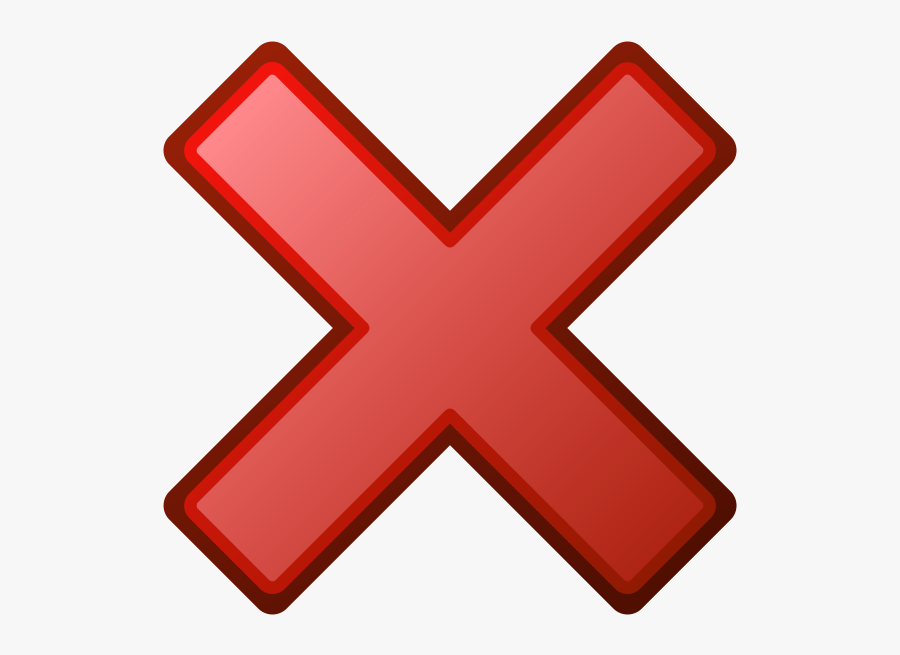 Red Cross Not Ok Vector Icon - Cross Clip Art , Free Transparent ...