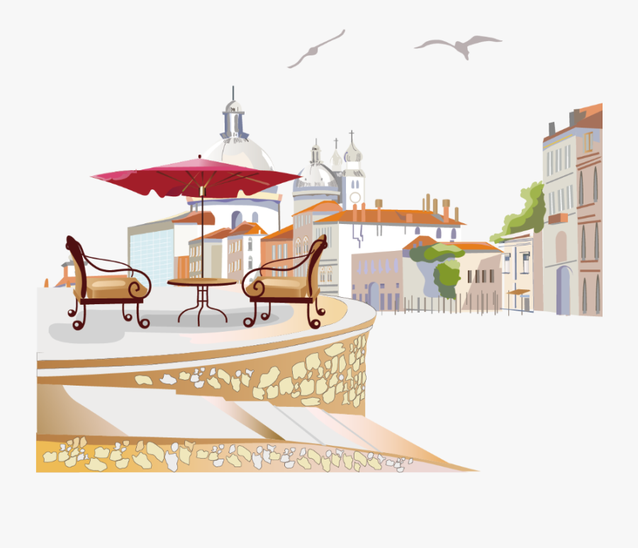 Transparent Perspicacious Clipart - Vector Building Road Side , Free ...