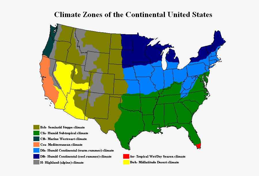 Climate Of The United States - Climate Zones Of Us , Free Transparent ...