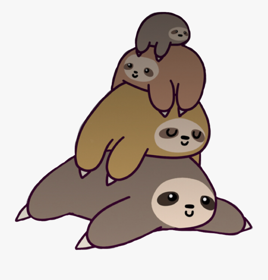 Cartoon Sloth Stack Clipart , Png Download - Cute Sloth Stickers , Free ...