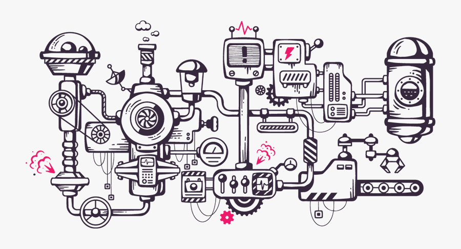 Complicated Mechanism Clipart , Png Download - Industrial Illustration ...