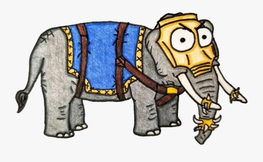 Small Picture Of Angry Elephant On White Background - Cartoon , Free ...