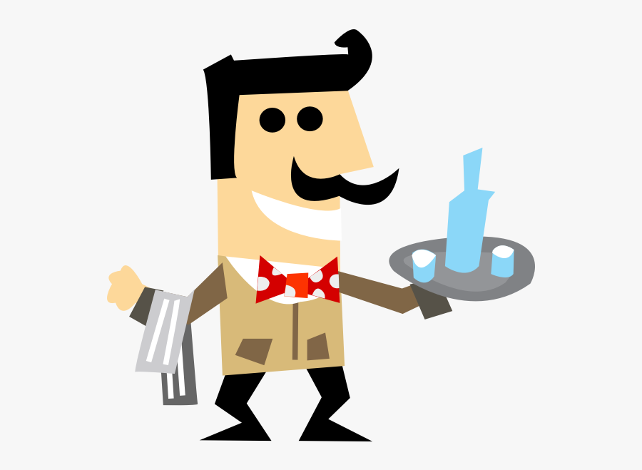 Vector Clip Art Of Waiter Man With A Tray - Clip Art Of Waiter , Free ...