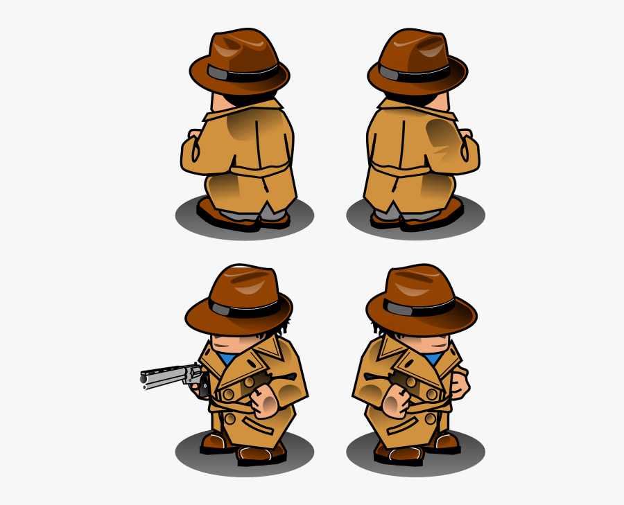 Detective Gun Man - Detective Sprite , Free Transparent Clipart ...