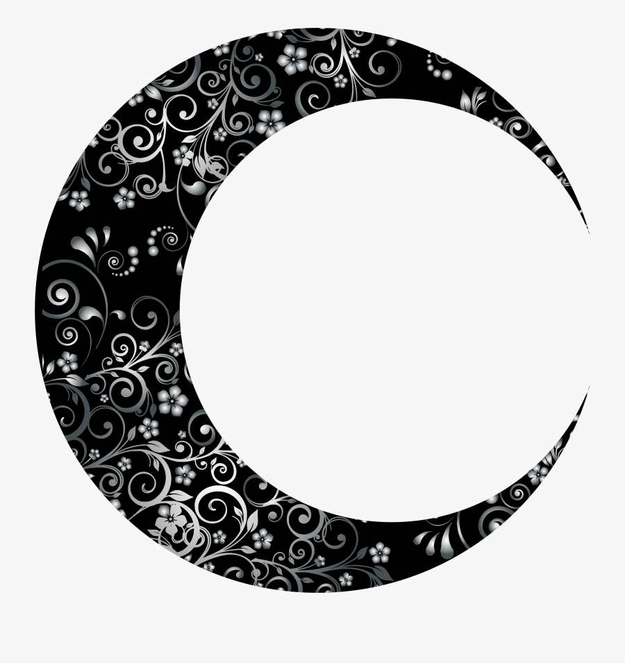 Png Library Download Prismatic Floral Crescent Mark - Crescent Moon Art ...