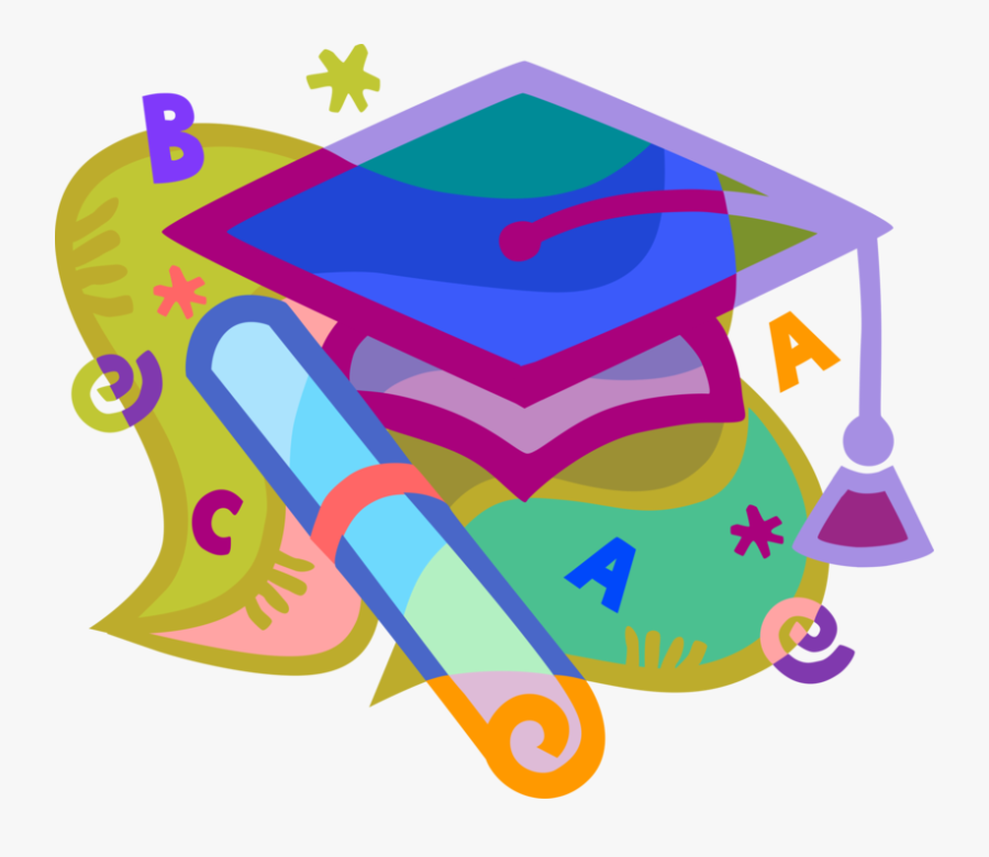 Vector Illustration Of High School, College Or University - Graduation ...