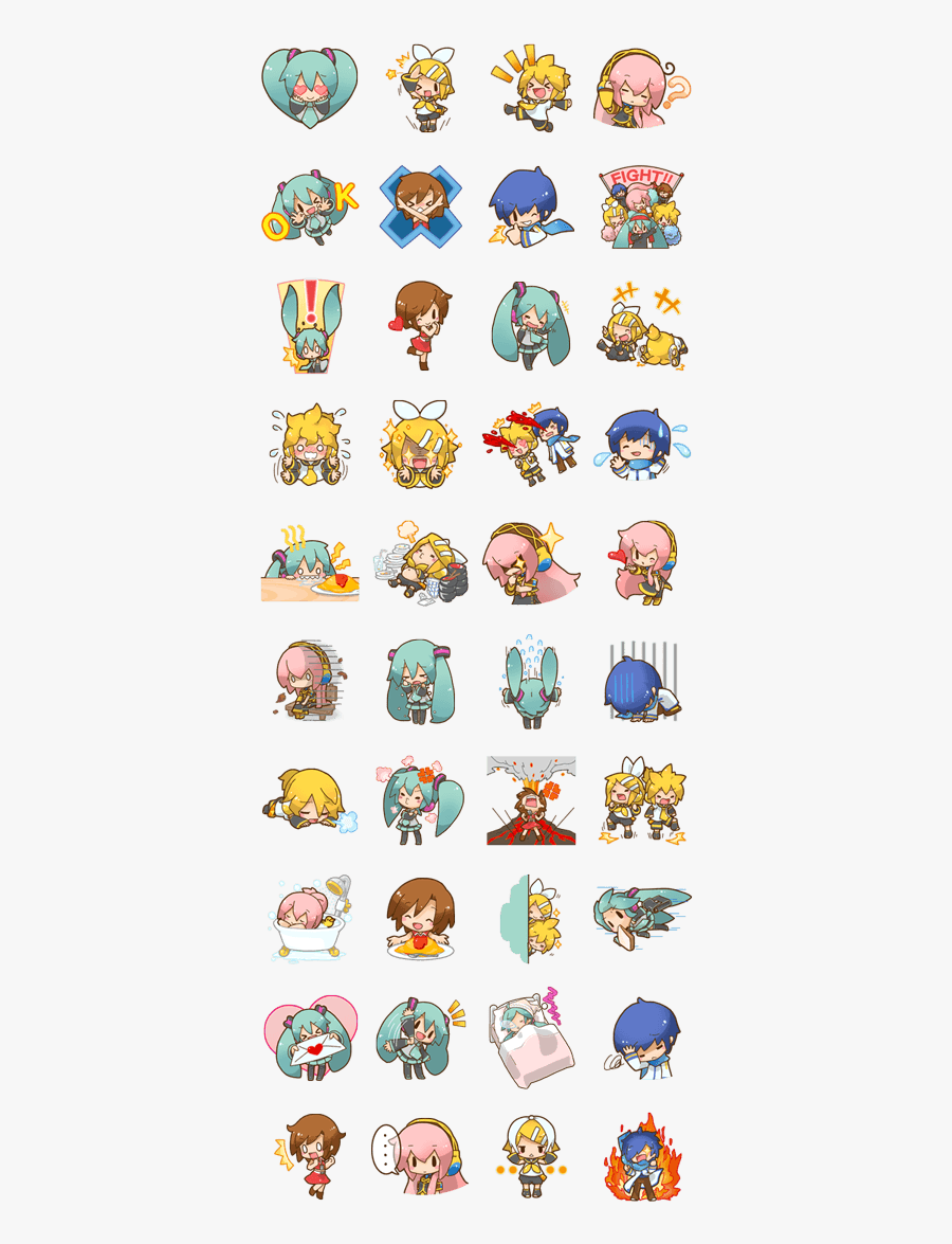 Transparent Hatsune Miku Clipart - Vocaloid Line Stickers , Free ...