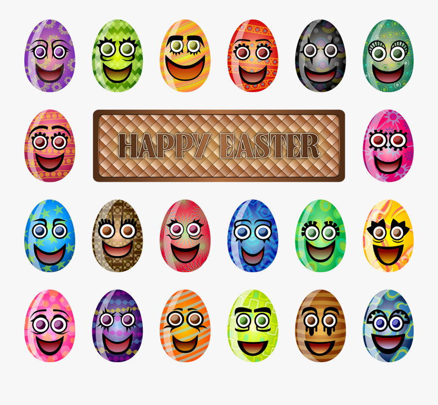 Easter Eggs Happy Faces , Free Transparent Clipart - ClipartKey