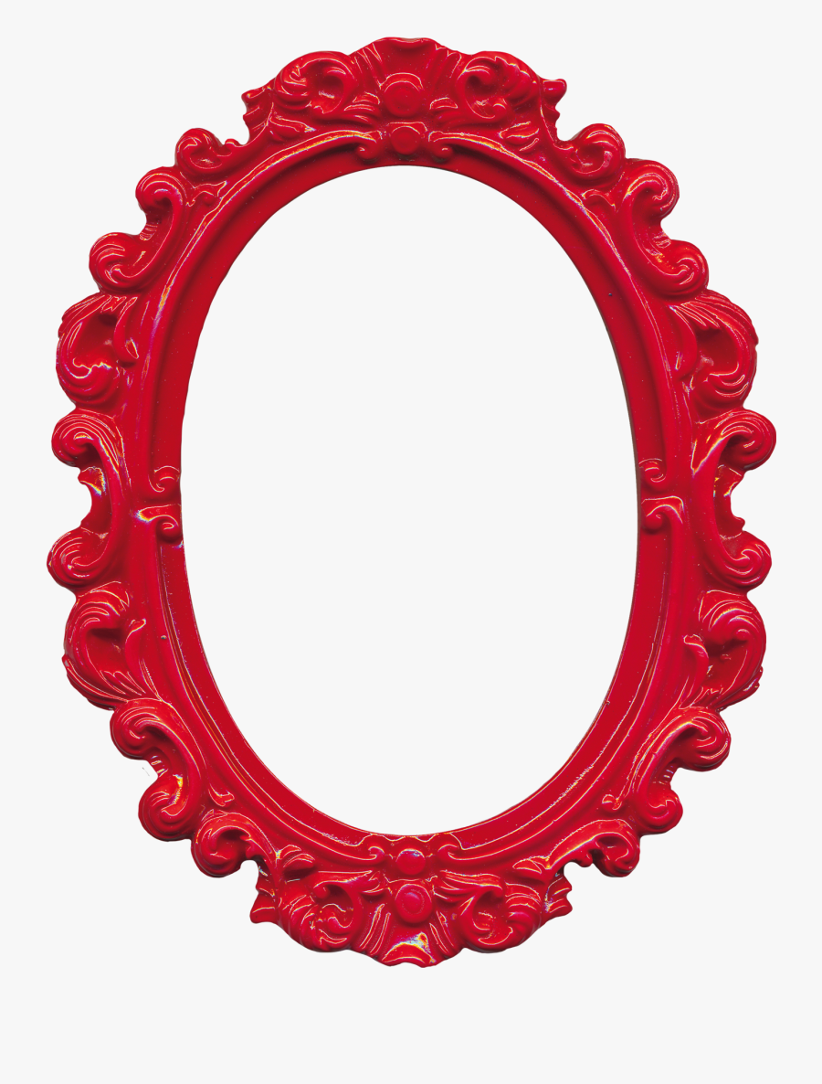 Mirror Clipart Oval Thing - Red Oval Frame Png , Free Transparent ...