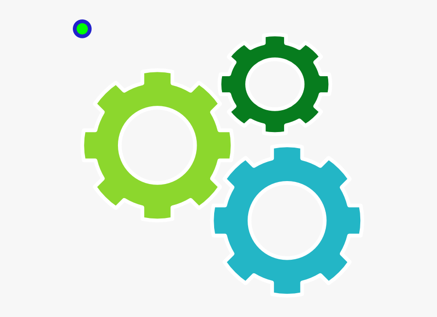 Gears-greens Clip Art At Clke - Blue Cog , Free Transparent Clipart ...