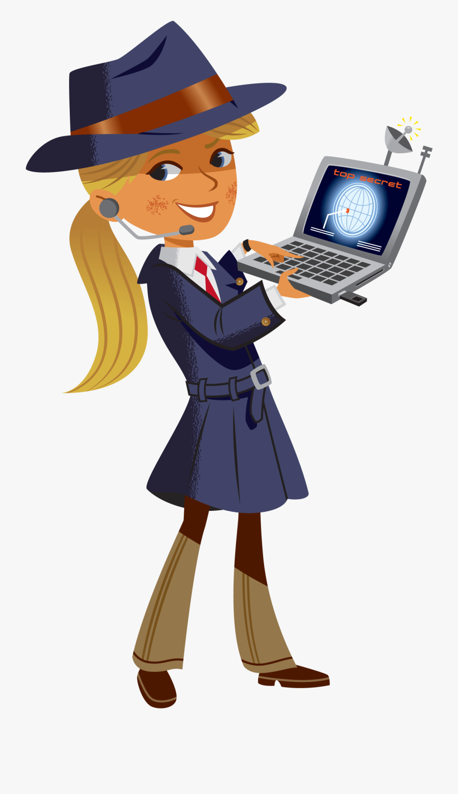 Female Detective Clip Art - Female Secret Agent Clipart , Free ...