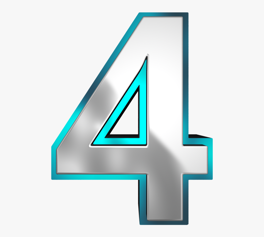 Metallic And Blue Number - Four Clipart Png , Free Transparent Clipart ...