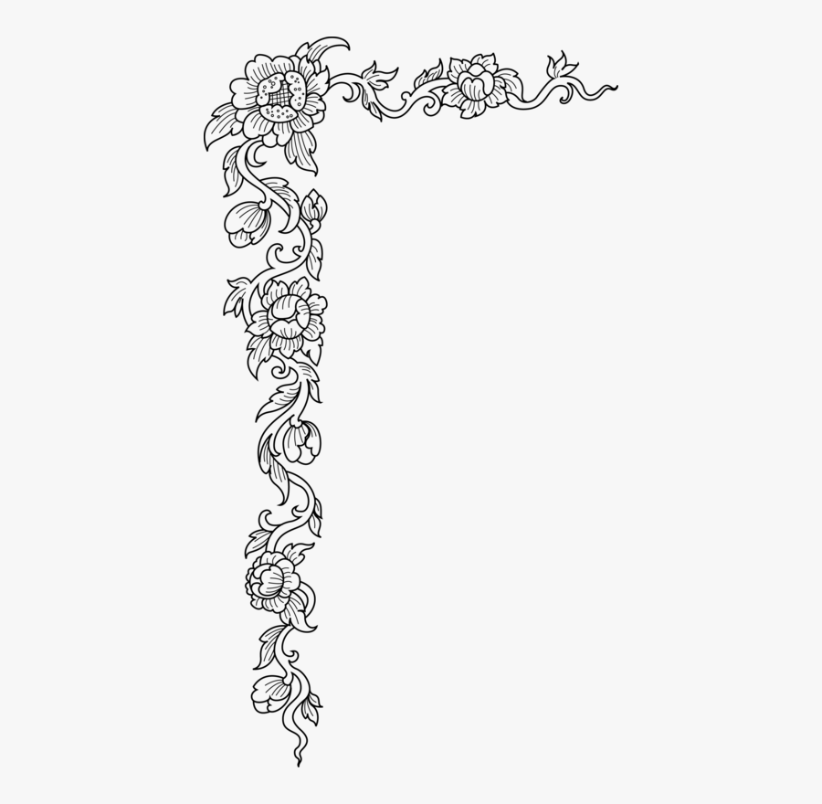 Beautiful Corners In Png - Border Embroidery Designs Png , Free ...