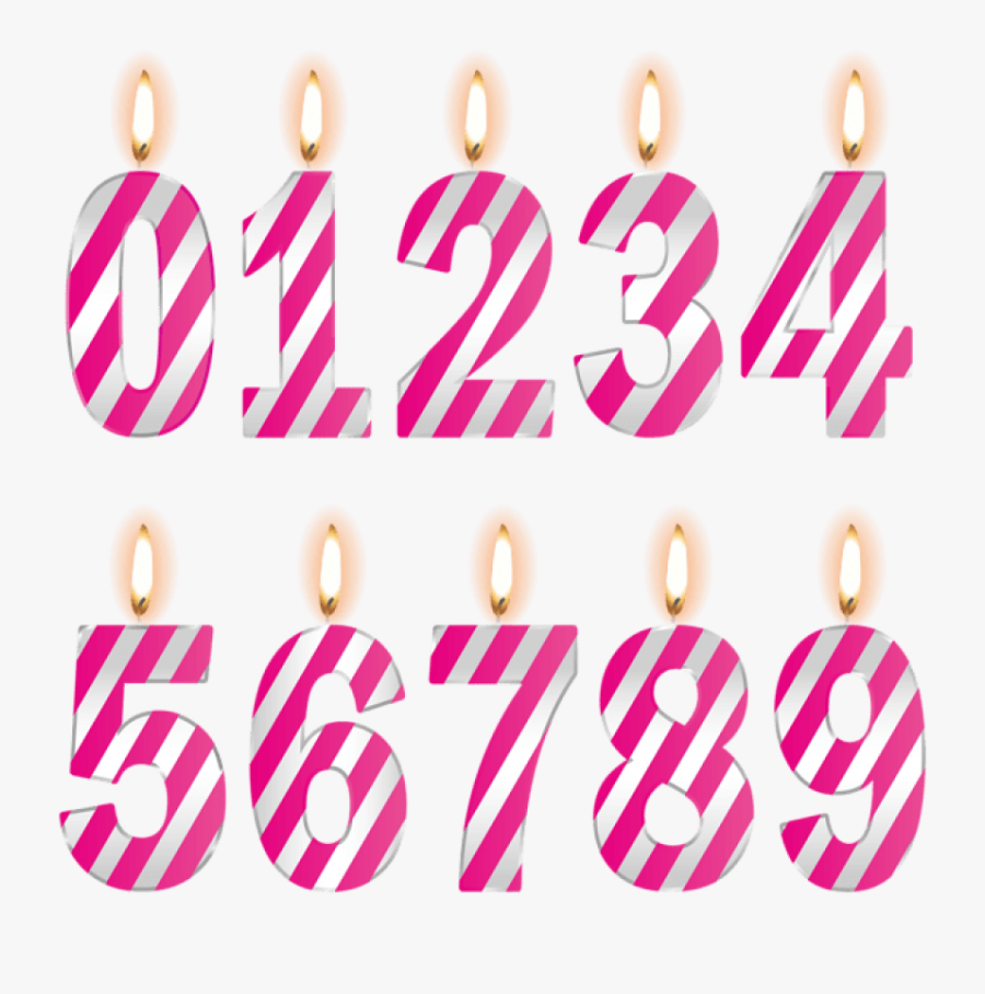 Free Png Numbers Birthday Candles Pink Png Images Transparent ...