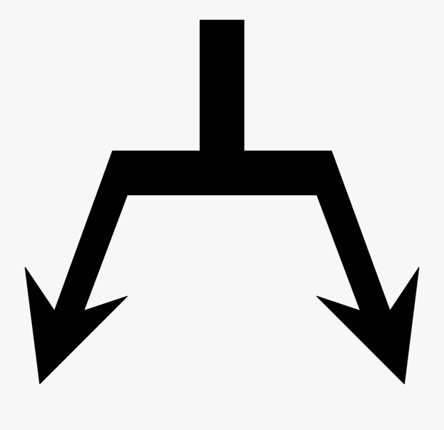 Diagonal Arrow Clip Art - Arrow Split Into Two , Free Transparent ...