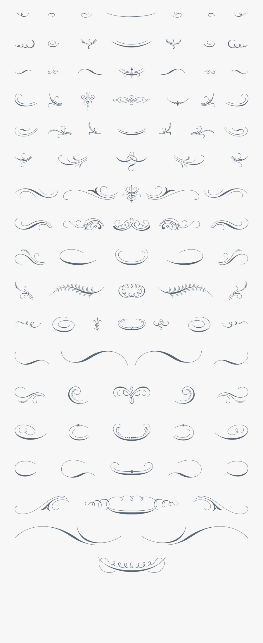 Luxurious Flourishes Vector Pack - Line Art , Free Transparent Clipart ...