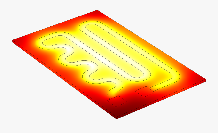 Model Showing Temperature Distribution In A Heating - Graphic Design ...