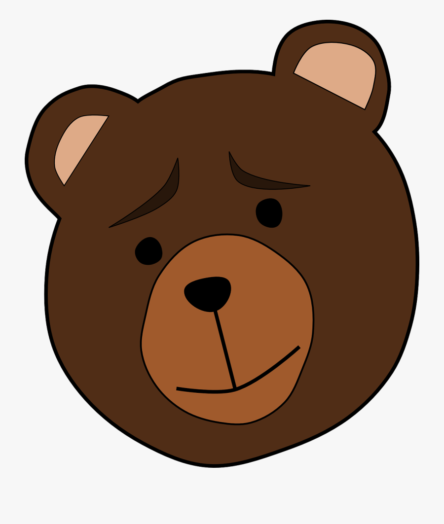 Sad Bear Face Cartoon , Free Transparent Clipart - ClipartKey