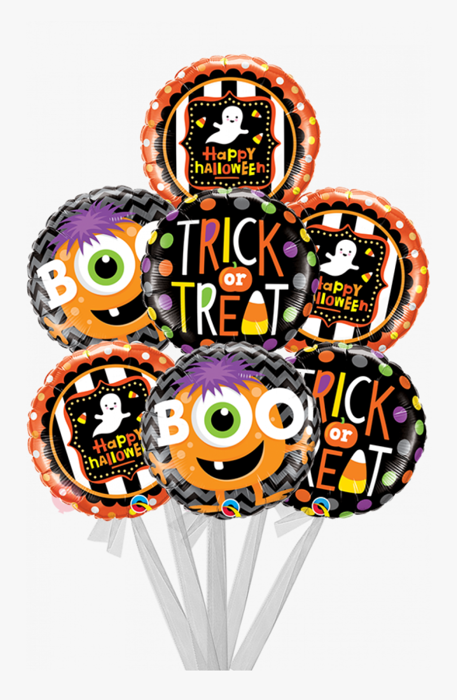 Halloween Ghost & Candy Corn-bigger Bouquet - Illustration , Free ...
