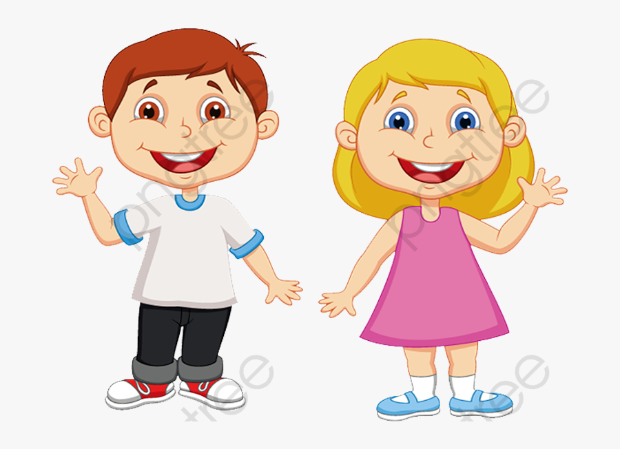 Hand Painted Goodbye - Animated Boy And Girl , Free Transparent Clipart ...
