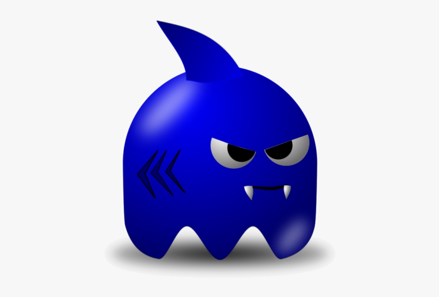 Pacman Ghost Newbie Shark Clipart Pac Man Blue Image , Free Transparent ...