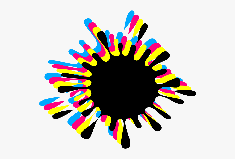 Ink Splash With Multi Drops Cmyk Clip Art At Clker - Pink Paint ...