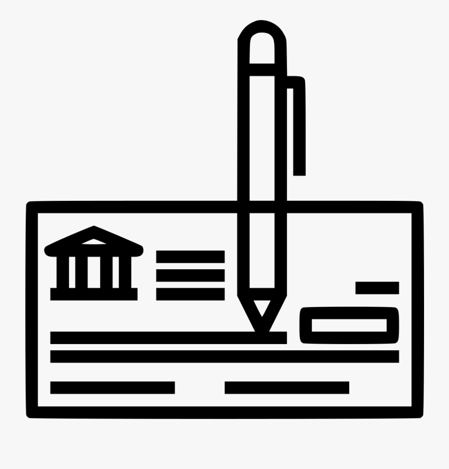 Clip Art Checque Sign Payment Money - Money Check Icon Png , Free ...