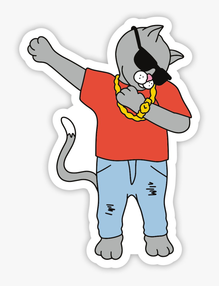 Hd Cool Cat Dab Sticker - Dab Pic Cartoon Png , Free Transparent ...