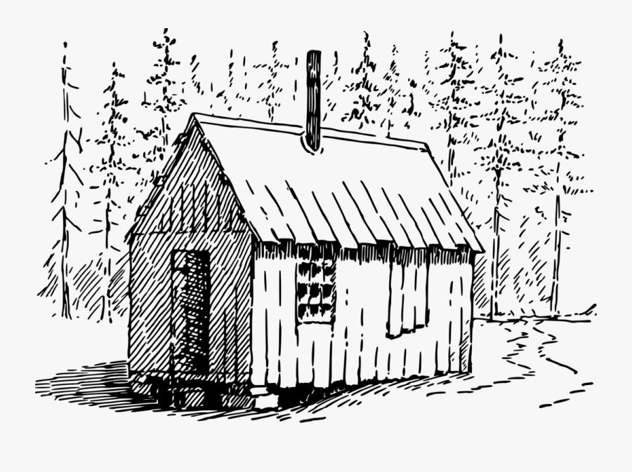 Hut,line Art,shed - Cottage Line Drawing , Free Transparent Clipart ...