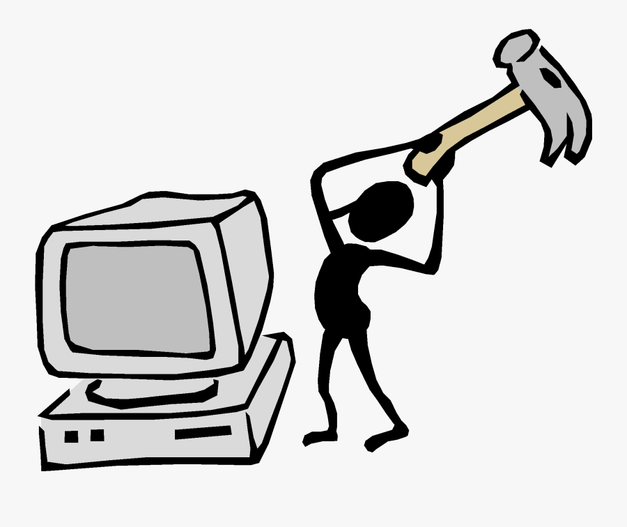 Solving Clipart Bean Man - Stick Figure Smashing Computer , Free ...