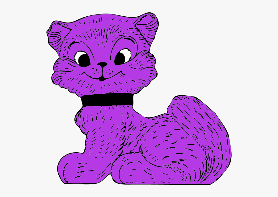 Purple Cartoon Cat - Purple Cat Clip Art , Free Transparent Clipart ...
