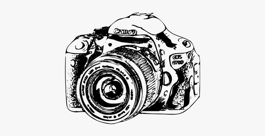 Clip Art Eos Drawing Black And - Black And White Camera Clipart Png ...