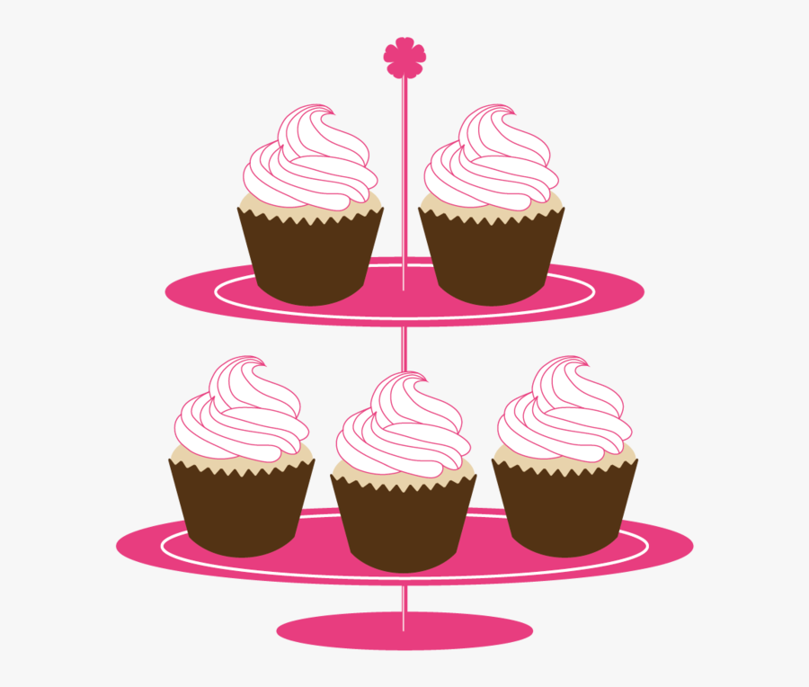 Cupcakes On Stand Clipart - Transparent Cake Stand Clipart , Free ...