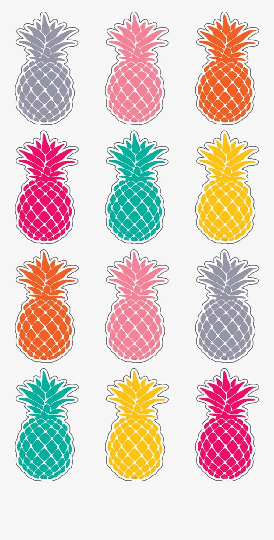 Clip Art Colorful Pineapples - Teacher Created Resources Pineapples One ...