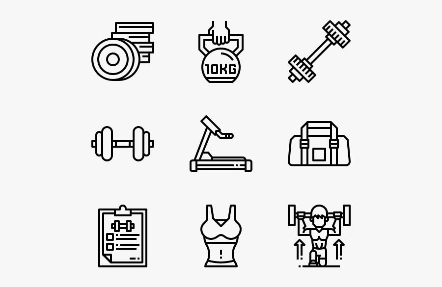 Fitness - Line Art , Free Transparent Clipart - ClipartKey