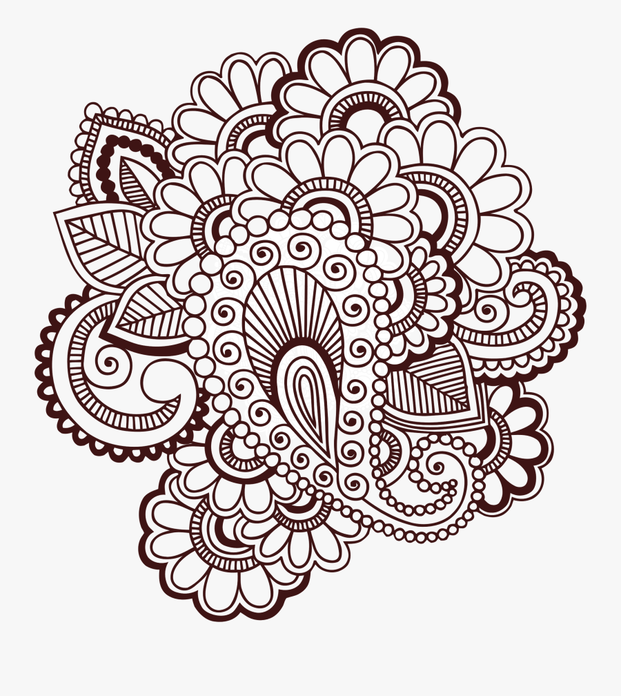 Henna Line Art Clipart Png - Transparent Background Henna Png , Free ...