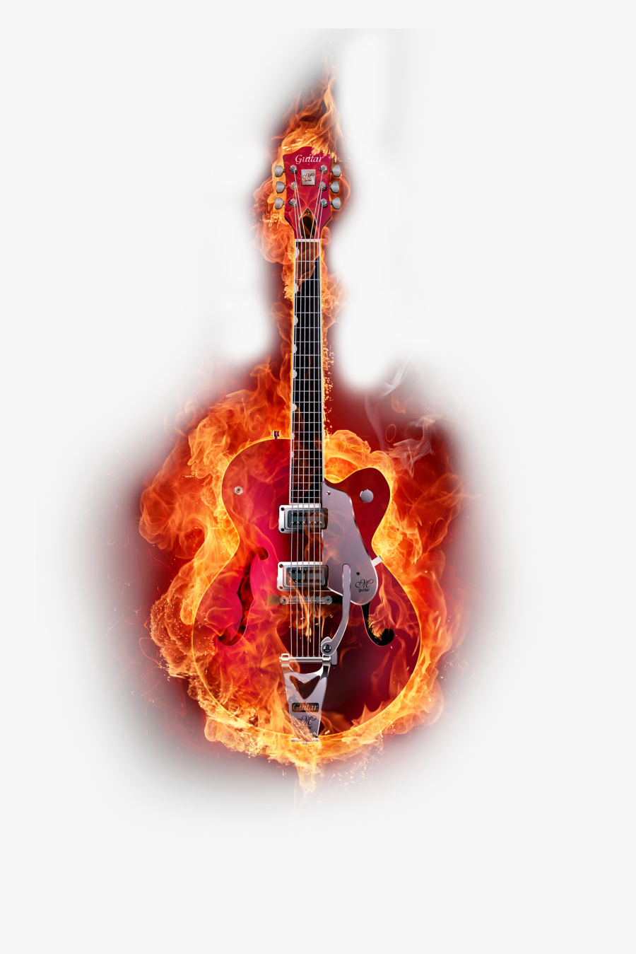 Graphic Instruments Guitar Design Flame Musical Clipart - Electric ...