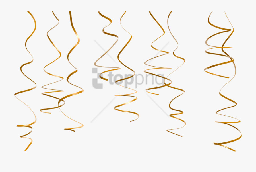 Gold Streamers Png - Gold Streamer Transparent Background , Free ...