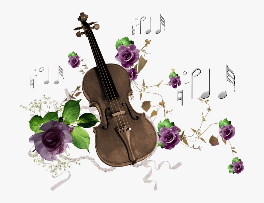 Guitar Roses Painted Purple Musical Note Instrument - Transparent ...