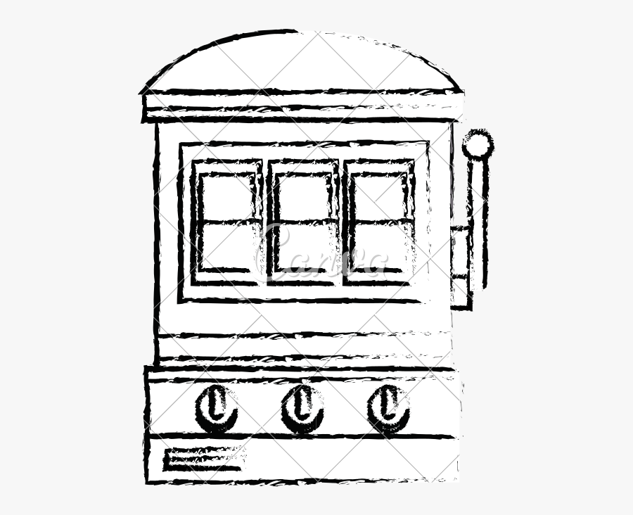 Casino Slot Machine Sketch - Line Art , Free Transparent Clipart ...