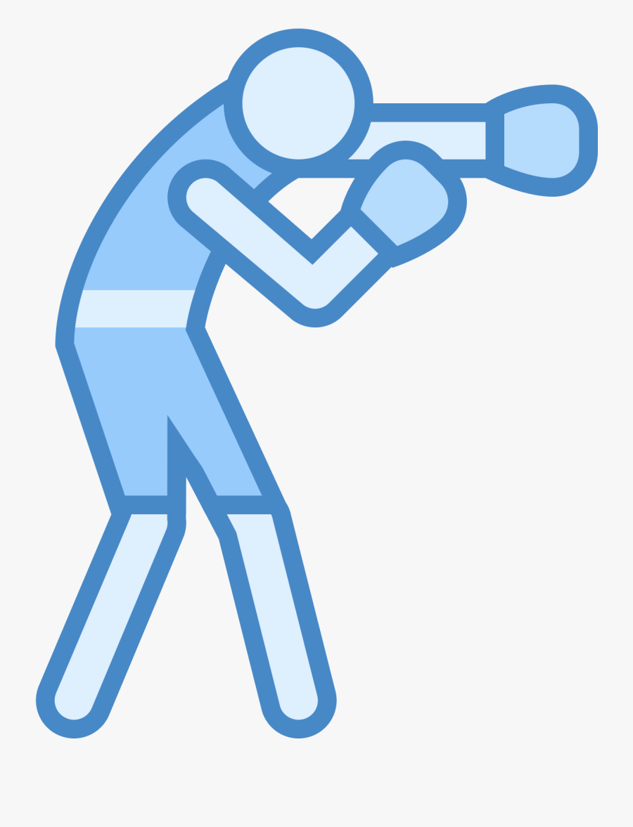 Boxer Clipart Boxing Stance - Boxing Icon Blue , Free Transparent ...