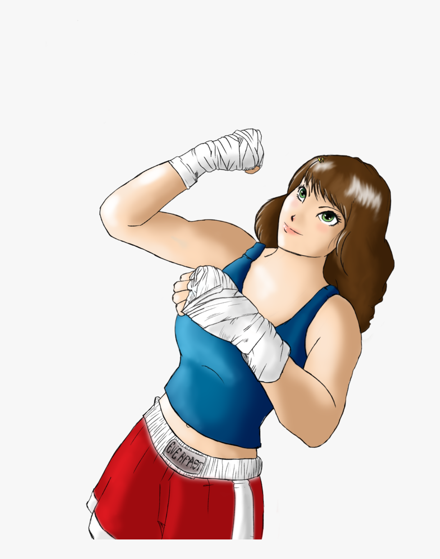 Fighter Girl - Draw Female Fighter Boxing , Free Transparent Clipart ...