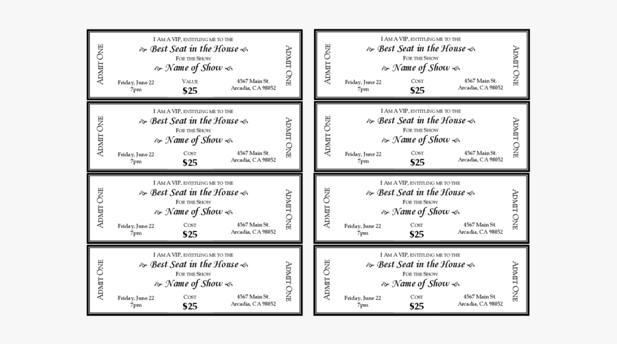 Concert Ticket Template Word