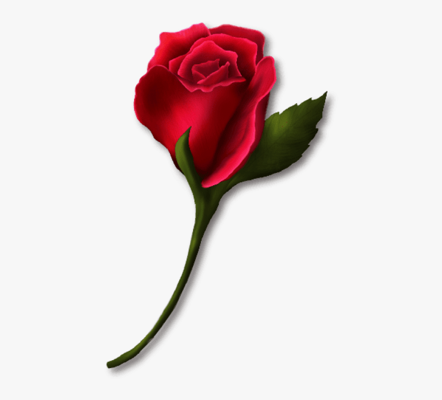 Download Red Rose Bud Painted Png Images Background - Rose Bud Clipart ...