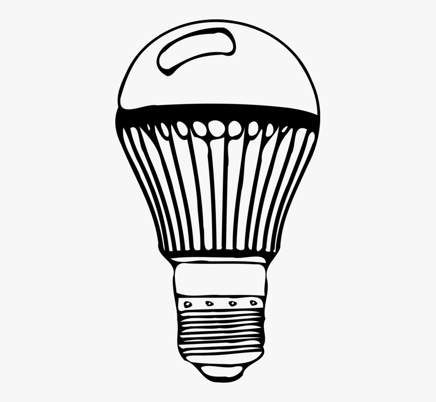 Clip Art Incandescent Lamp Emitting Diode - Sketch Of Led Bulb , Free ...