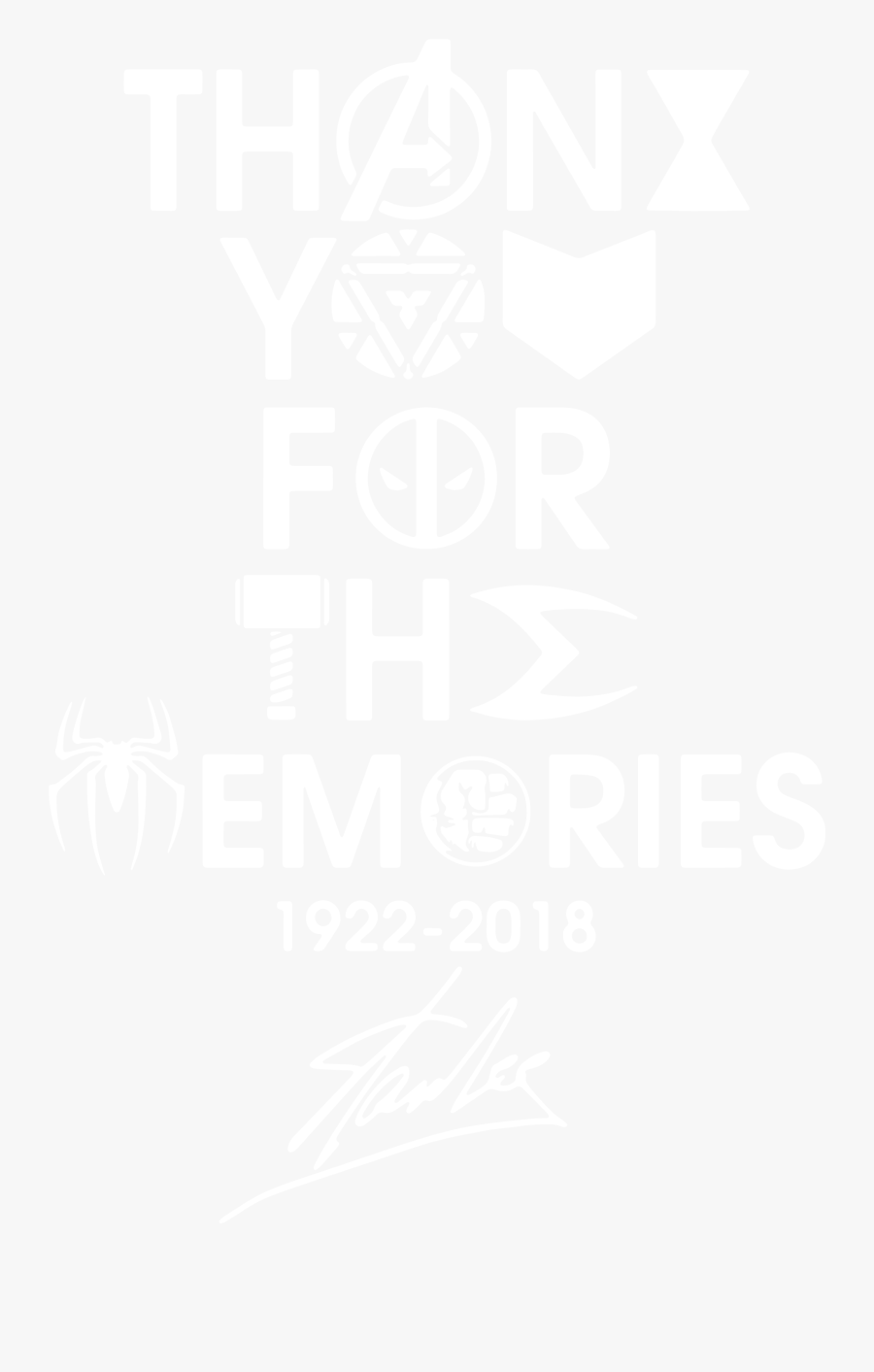 Thank You For The Memories Stan Lee Free Transparent Clipart Clipartkey